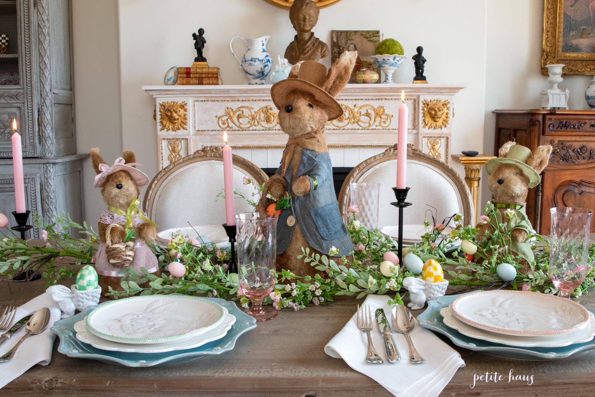 Easter Bunny Spring Table Setting - Petite Haus
