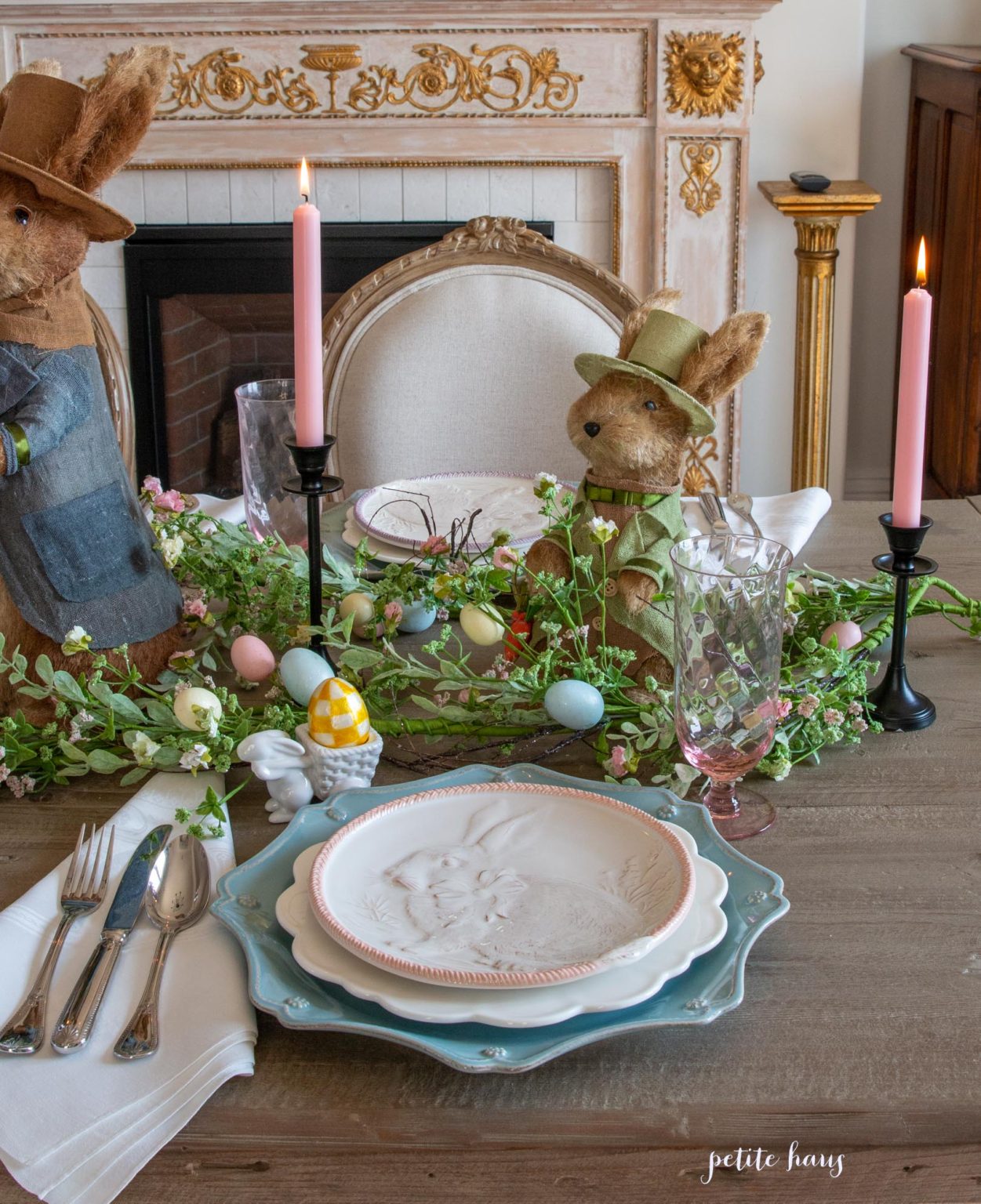 Easter Bunny Spring Table Setting - Petite Haus